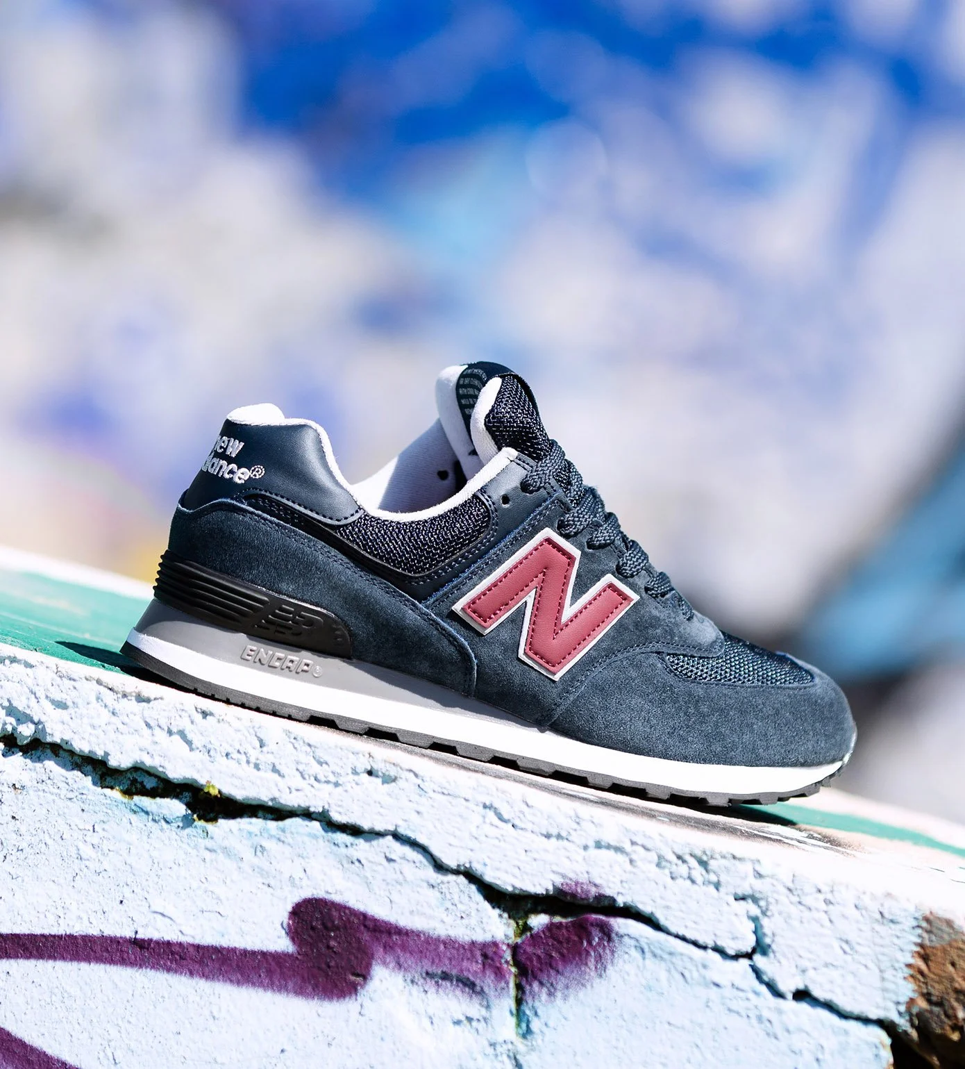 Кроссовки New Balance 574 Steel Blue Red купить в Краснодаре