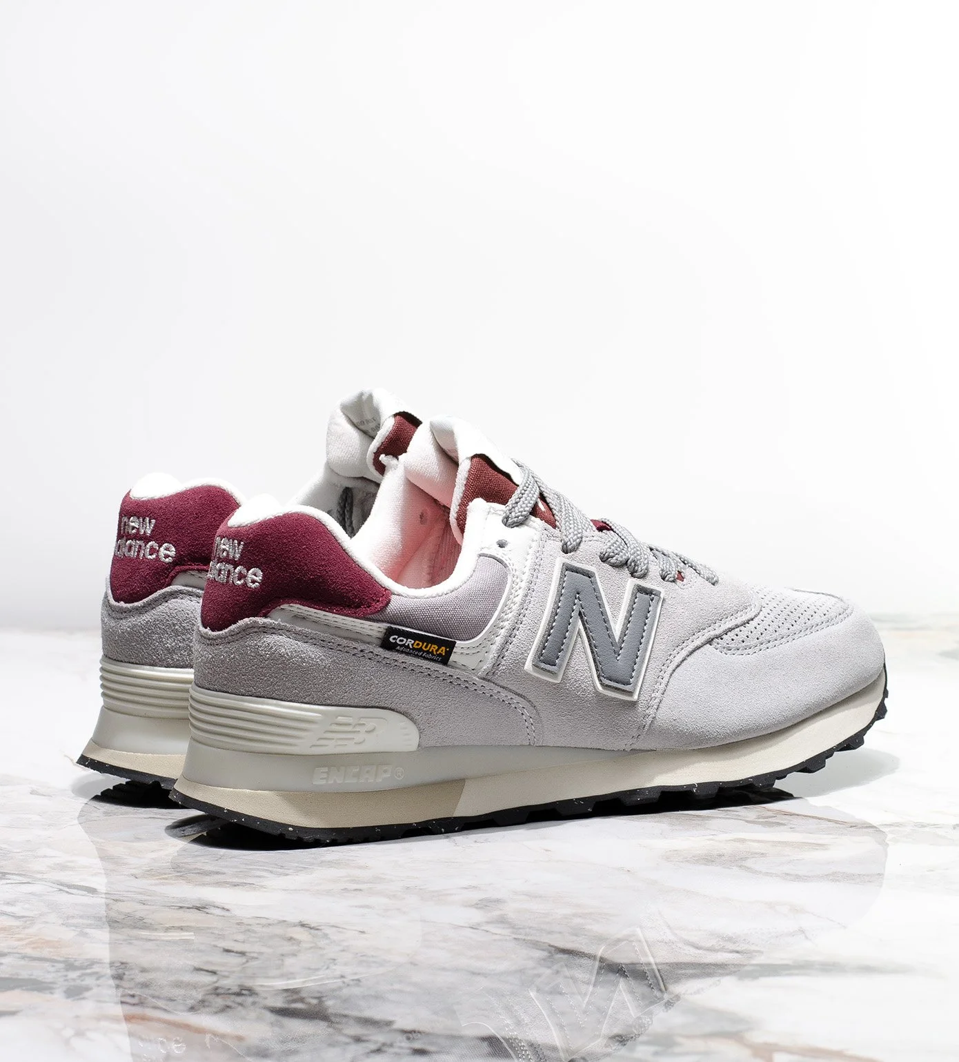 Кроссовки New Balance 574 Gray-Bordo купить в Краснодаре