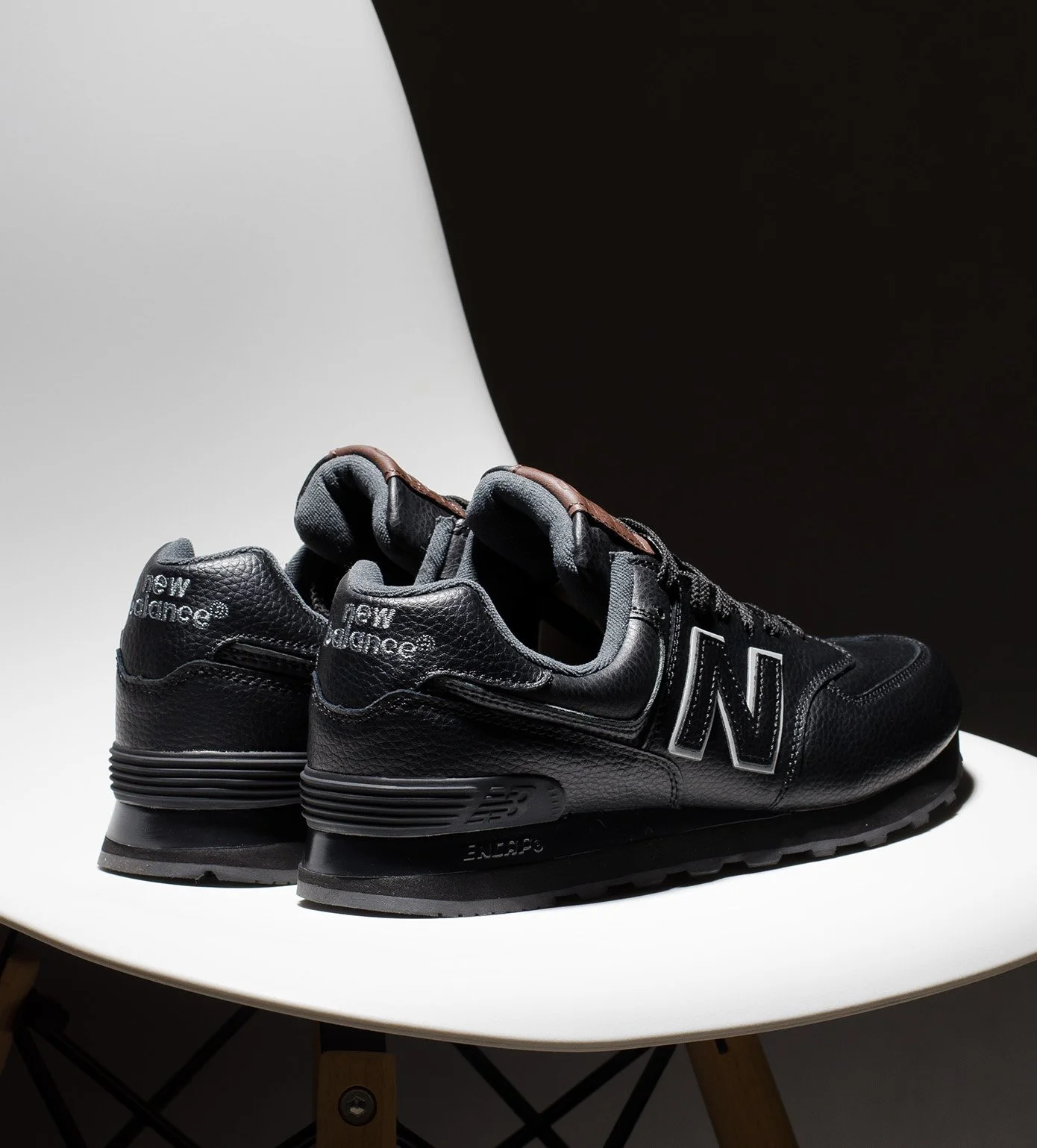 Кроссовки New Balance 574 Leather Brown-Black купить в Краснодаре